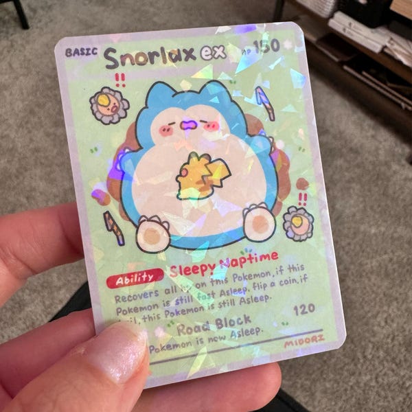 Snore EX Custom Fanmade Card | Holographic Collectible Card | Vinyl ...