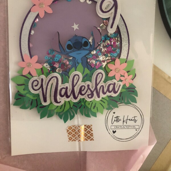 Stitch 3D Shaker Cake Topper Lilo and Stitch Personalised - Etsy UK