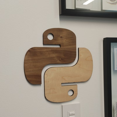 Python Logo Walnut & Maple Wall Decor - Etsy