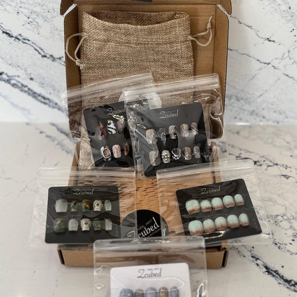 20-27mm Luxurious 3D Sculpted Flower Gem Presson Nail100%handmade ...