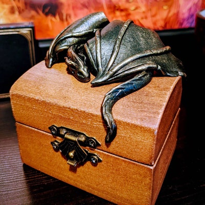 Bronze Dragon Box Wooden Wedding Box for Rings Proposal Box Ring ...