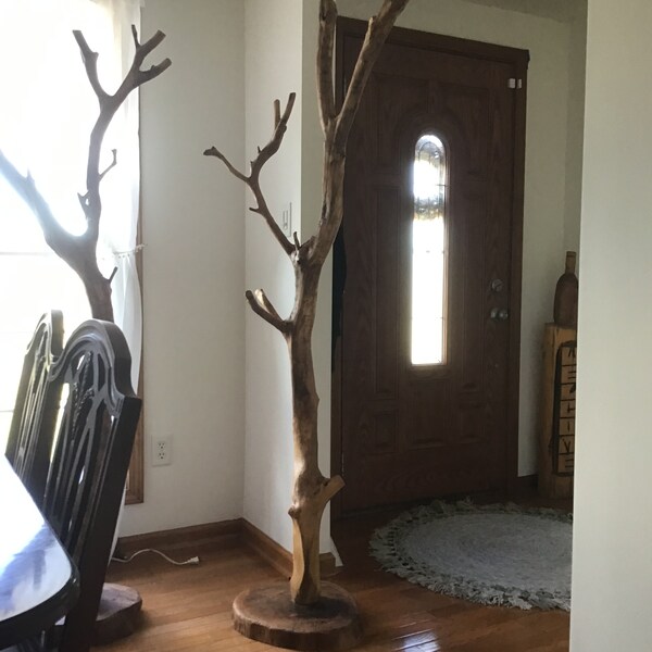 Free Standing Wooden Rustic Olive Tree Table Lamp - Etsy
