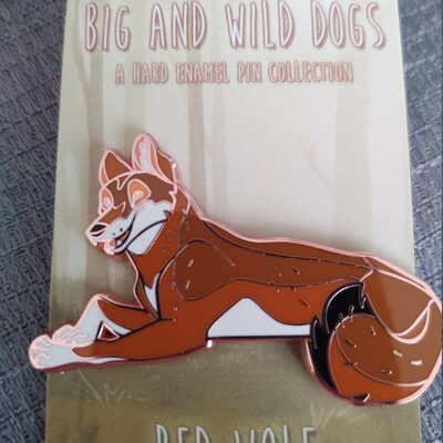 Big and Wild Dogs: Red Wolf Rose Gold Hard Enamel Pin 1.75 - Etsy