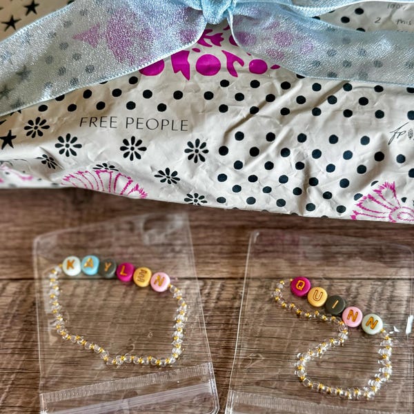 Custom Word Bracelet, Name Word Bracelet, Personalized Bracelet, Beaded ...