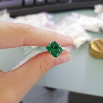 Emerald Rectangle Faceted Gemstone Emerald Cut Rich Green Emerald Gem ...