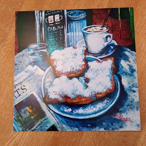Cafe Du Monde Beignet Art Print or Giclée Canvas, New Orleans French ...