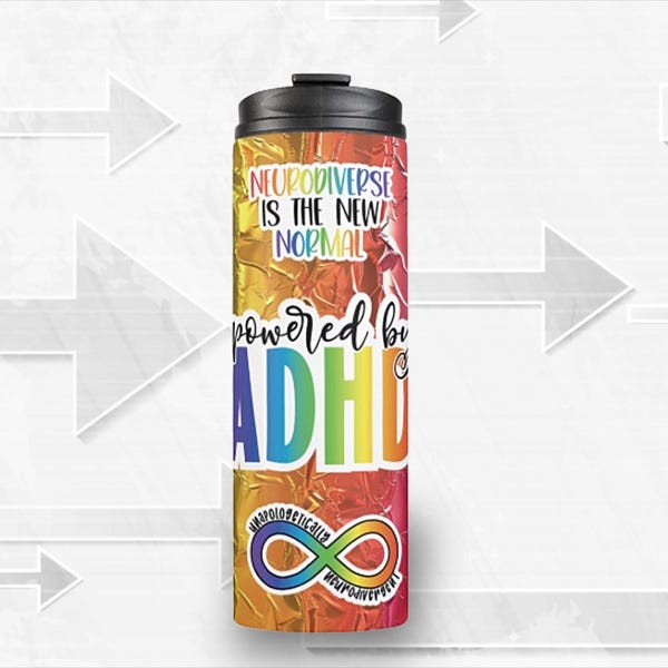 ADHD Awareness 20oz Skinny Tumbler Wrap Design, Neurodivergent PNG ...