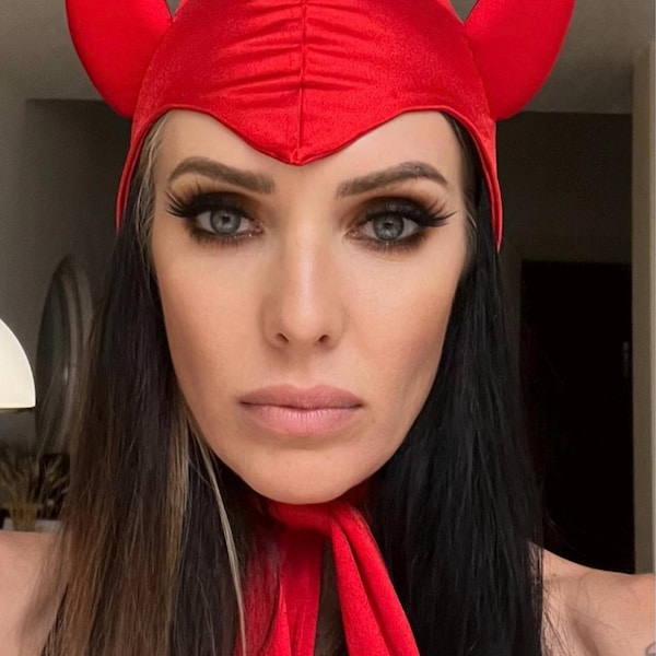 Devil Hood | Red Devil Hood | Vintage Devil Hood | Devil Bonnet - Etsy