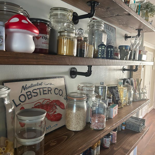 Rustic Shelf Handmade From Solid Wood 22cm Deep, 3cm Thick Wooden Wall ...
