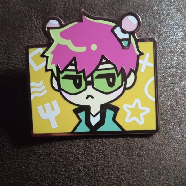 Saiki K Pin, 1.75 Rose Gold Enamel Pin, Disastrous Life of Saiki K ...