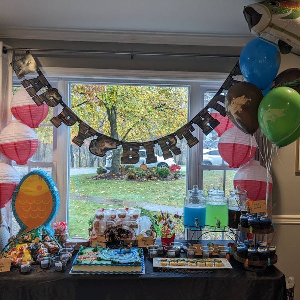 Fish Bobber Hanging Lanterns, Set of 6, Fishing Party, Retirement Party ...