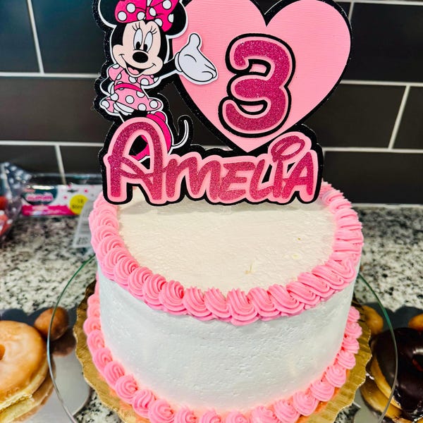 Personalize Minnie Mouse Name Cake Topper, Minnie Mouse Club House Name ...