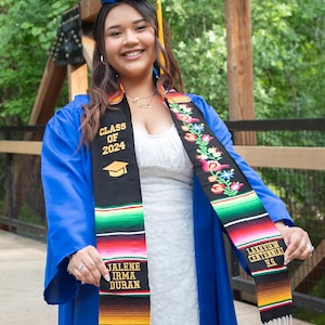 Floral Embroidered Personalized Mexican Graduation Stole/limited ...