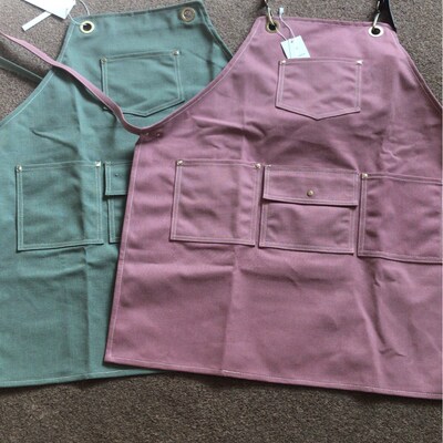 Personalized Utility Bib Neck Leather Straps Restaurant Barista Cafe ...