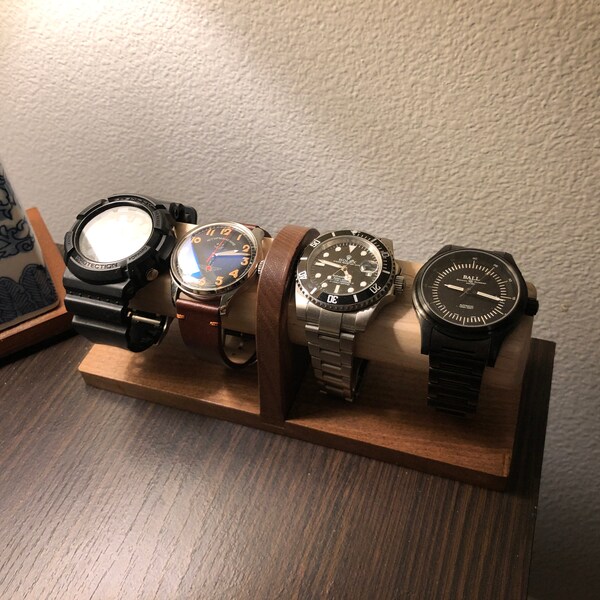 Timestand L Adjustable Four Watch Stand in Walnut Wood for Special Gift ...
