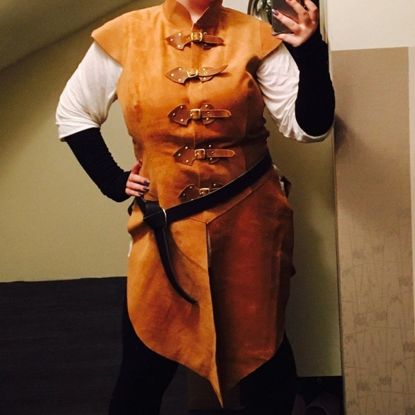 Leather Surcoat for Women, Larp, Medieval, Knight, Ranger - Etsy