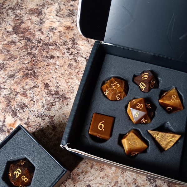Full Dnd Dice Set | Satin Finish Dice | Rainbow Matt Glass| Dnd Gift ...