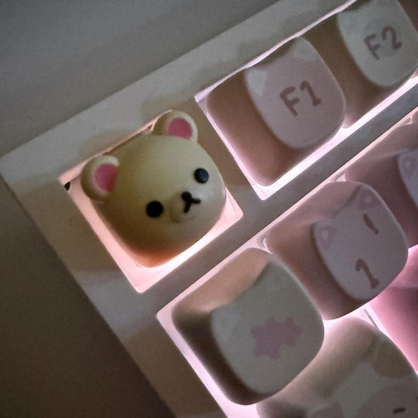 Korilakkuma Bear Keycap: Handmade Resin Artisan Keycap - Etsy