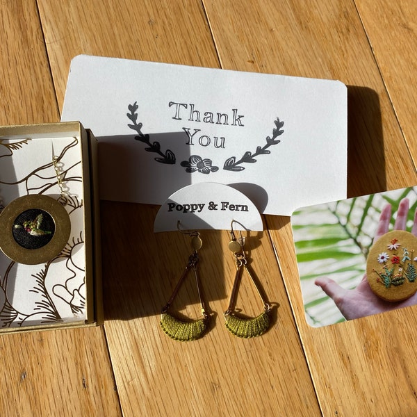 Tiny Charm- Hand Embroidered Necklace, Miniature - Etsy