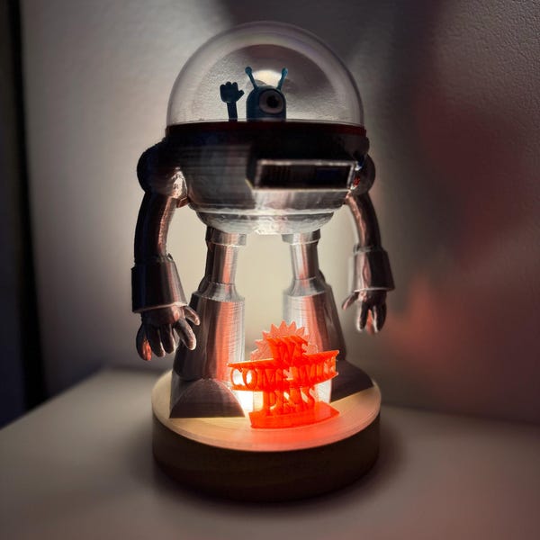 Handmade Retro Alien UFO Robot LED Lamp. They "come With Peas!" - Free ...