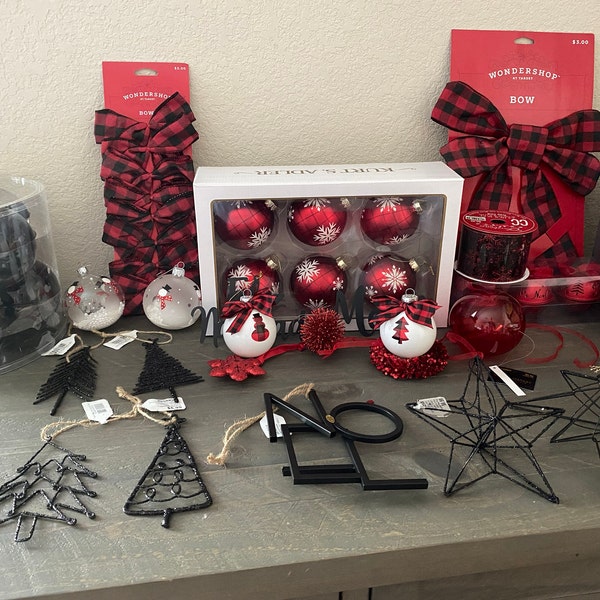 Rustic Farmhouse Buffalo Plaid Christmas Ornaments - Etsy