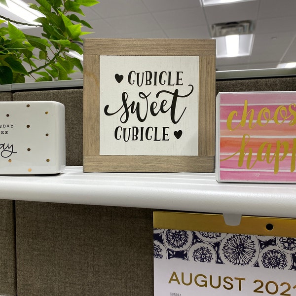 Cubicle Sweet Cubicle Sign, Office Desk Decor, Funny Office Space Sign ...