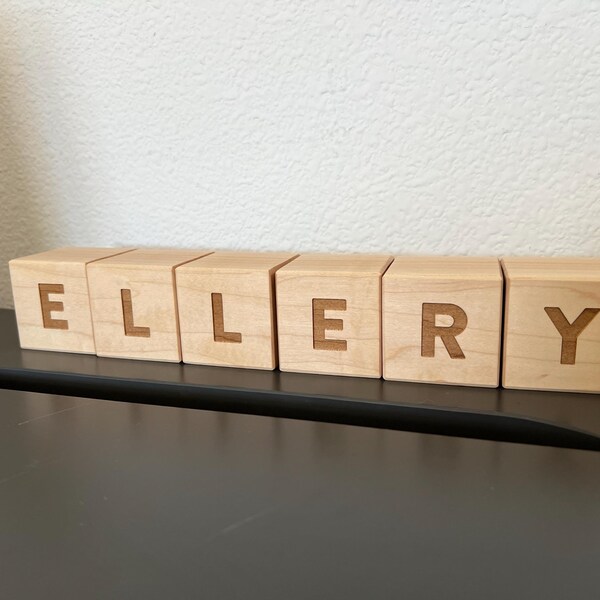 Custom Name Wooden Blocks • handmade Personalized Blocks on Solid Wood ...