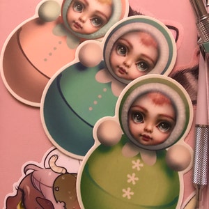 Roly Poly Sticker Set 3 Vinyl Silkscreen Stickers by Mab - Etsy