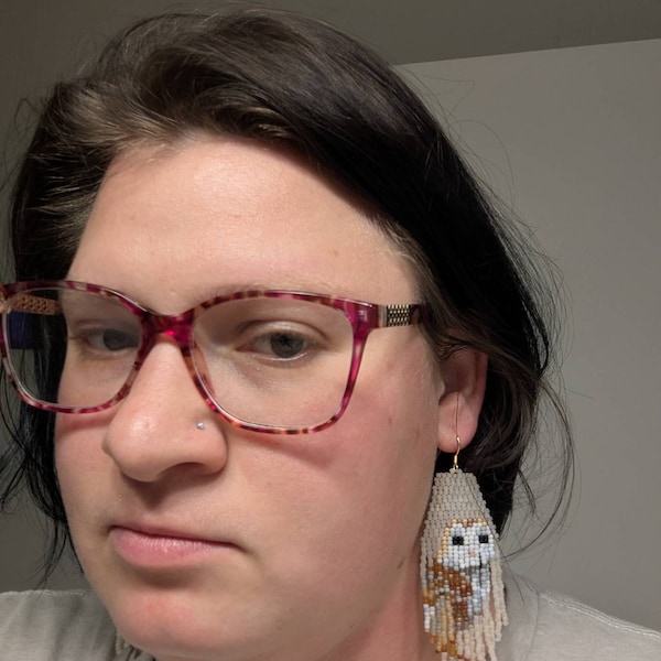 Golden Raven - Handwoven Beaded Earrings,long Modern Earrings,dark ...