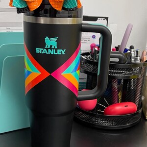Neon Pink Electric Pink Glitter Tumbler Bow for Stanley, Straw Topper ...