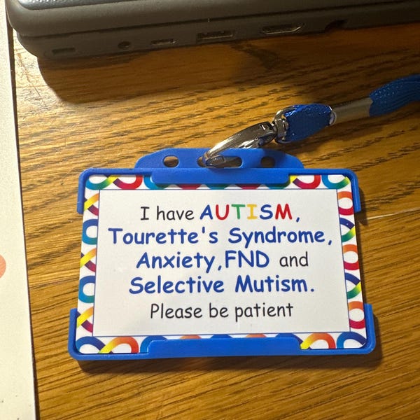 I Am Autistic and Non Verbal Hidden Disability Autism Awareness ID Card ...