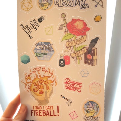 I Cast Fireball D20 Dnd Sticker Dnd Gift GM Dungeons & Dragons Dice ...