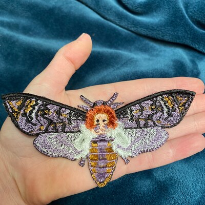 Moks58p Deathhead Moth Insect Embroidered Patch Hawkmoth - Etsy