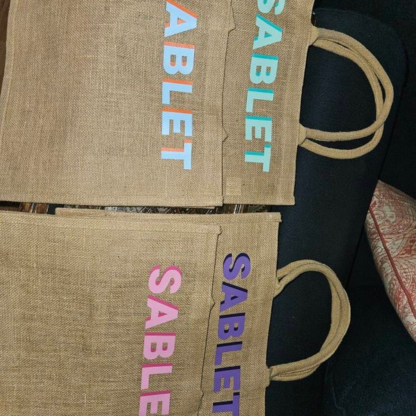 Personalized Jute Tote Bag, Beach Bag, Shadow Monogram Bag, Custom ...