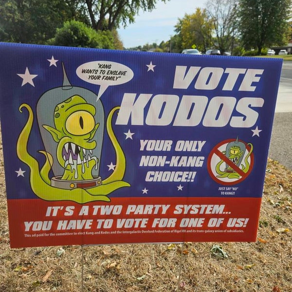 Vote Kang or Kodos Election Yard Sign - Etsy