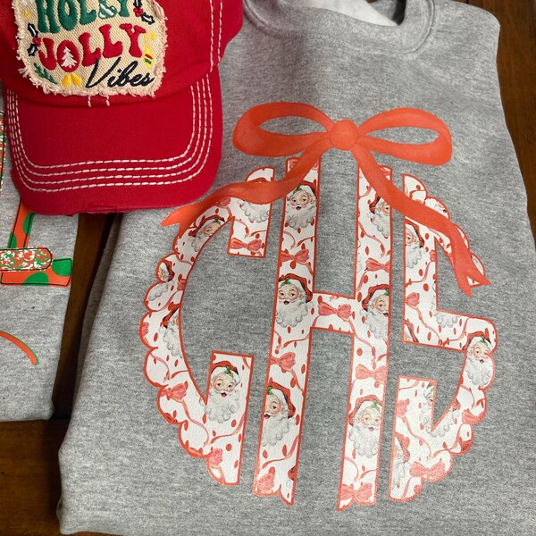 Yellow Floral Scallop Circle Monogram - Personalized Htv - Floral Htv ...