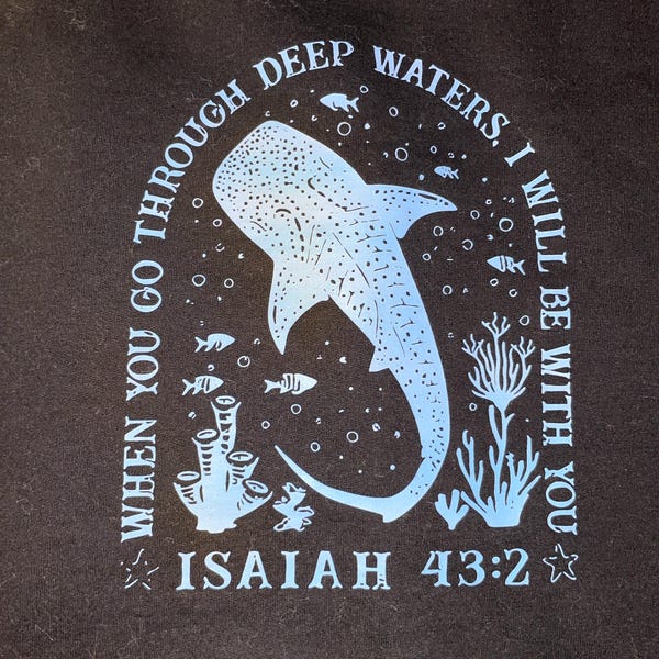 Christian Whale Shark Sweatshirt, Bible Verse Sweatshirt, Ocean Faith ...