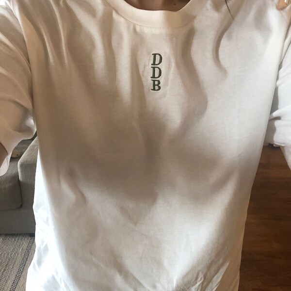 Modern Serif Monogram T-shirt, Custom Initials Shirt, Bachelorette ...