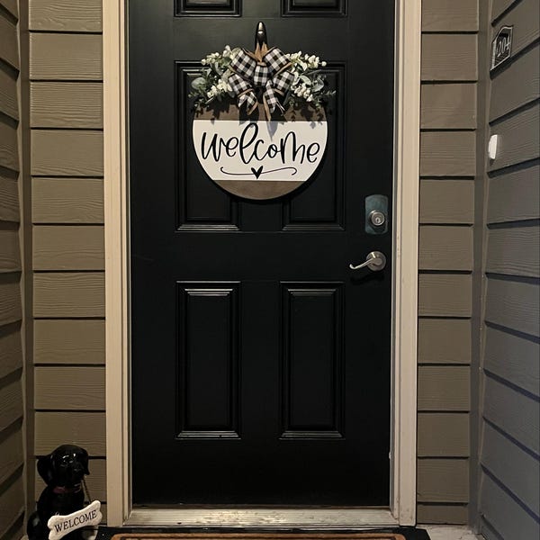 Front Door Decor Funny Door Sign Welcome Just Kidding Please Go Home ...