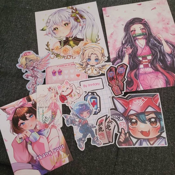 Mercy Overwatch 2 Keychain 3 Double-sided Glitter Acrylic Charm Chibi ...