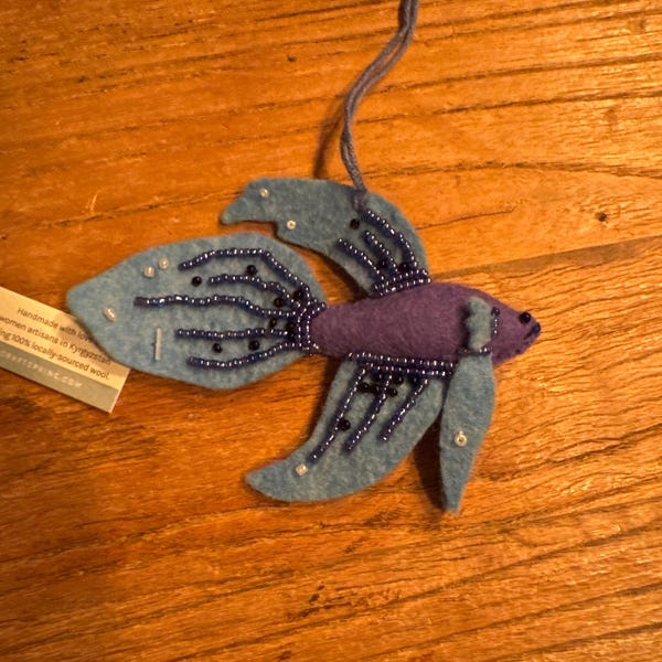 Joyful Santa Beluga Ornament, Hand Felted Ocean Animal Ornament ...