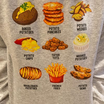 Potato Sweatshirt, Potato Lovers, French Fry Shirt, Gifts for Potato ...