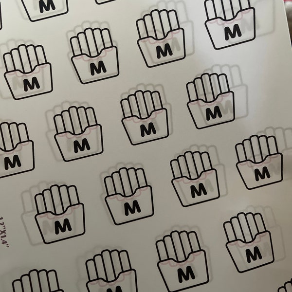 Printable Template "french Fries Design" for Macaron or Icing Transfer ...