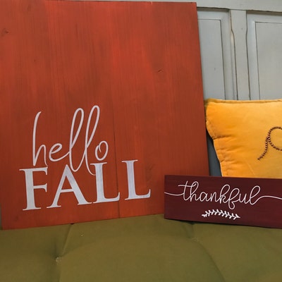 Hello Fall Stencil, Fall Vinyl Decal, Vinyl Stencil, Stencil, Wood Sign ...