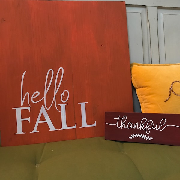 Hello Fall Stencil, Fall Vinyl Decal, Vinyl Stencil, Stencil, Wood Sign ...