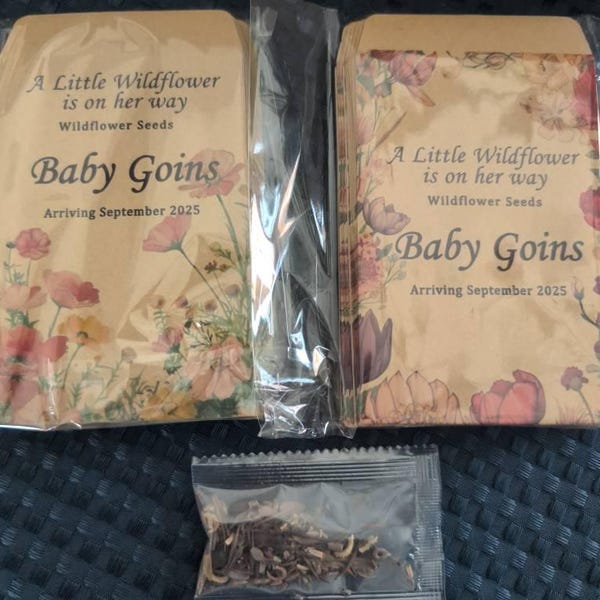 Personalized Baby Shower Seed Packets: Wildflower Favor - Etsy