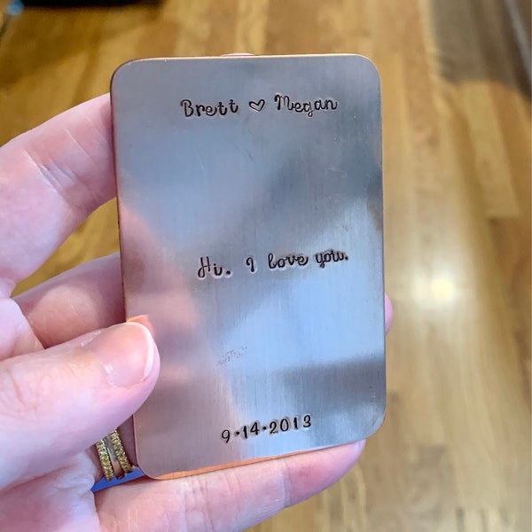 Copper Anniversary - Custom Copper Wallet Insert - Customized Metal ...