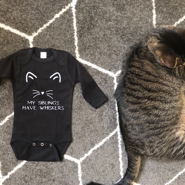 My Siblings Have Whiskers, Cat Onesie®, Cat Bodysuit, Baby Shower, Gift ...
