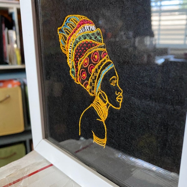 African Woman Machine Embroidery Design - 6 Sizes - Etsy