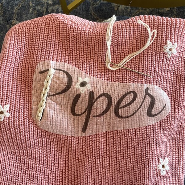 DIY Name Sweater Kit, Embroidery Kit Sweater, Personalized Name Sweater ...